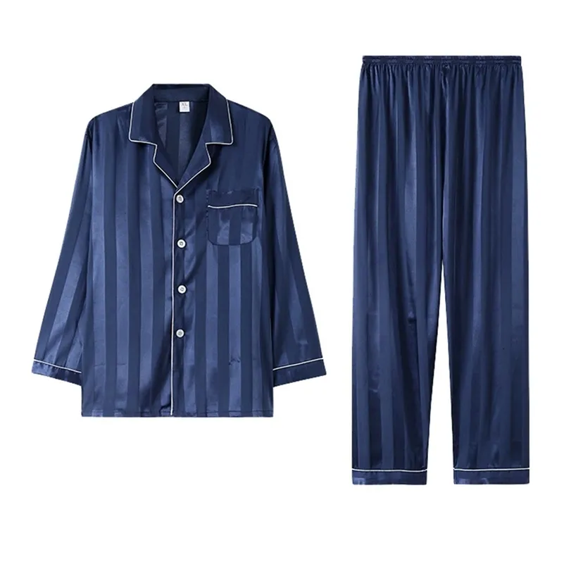 Men's Long Sleeve Pajama Set - Soft & Comfortable Thin Cotton Sleepwear ...
