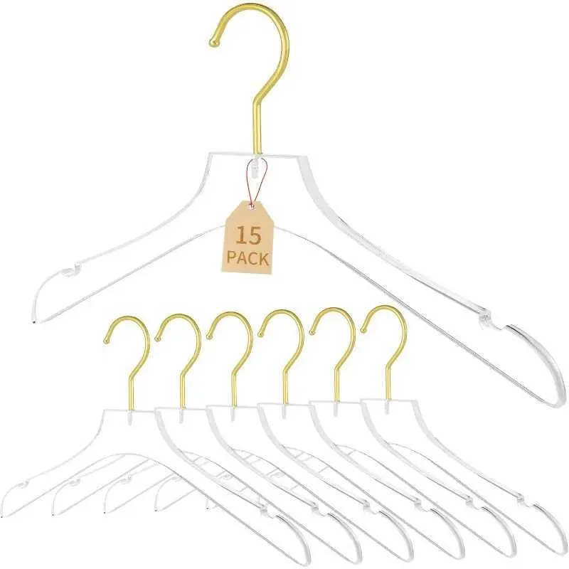 Transparent Acrylic Clothes Hangers: Gold Finish,... From Madly_in_love ...
