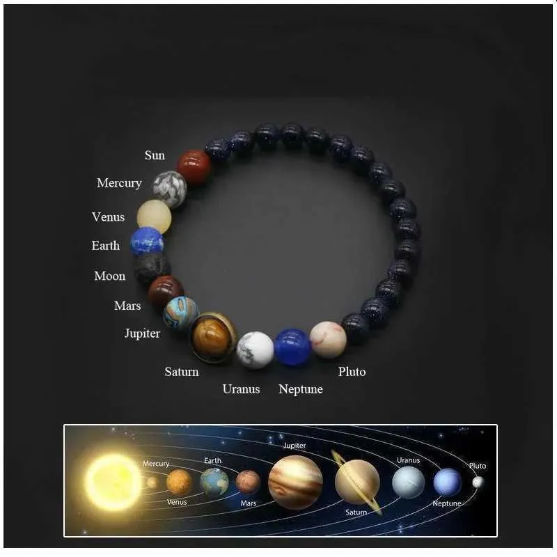 Creative Universe Solar System Solar System Bead Bracelet For Men And ...