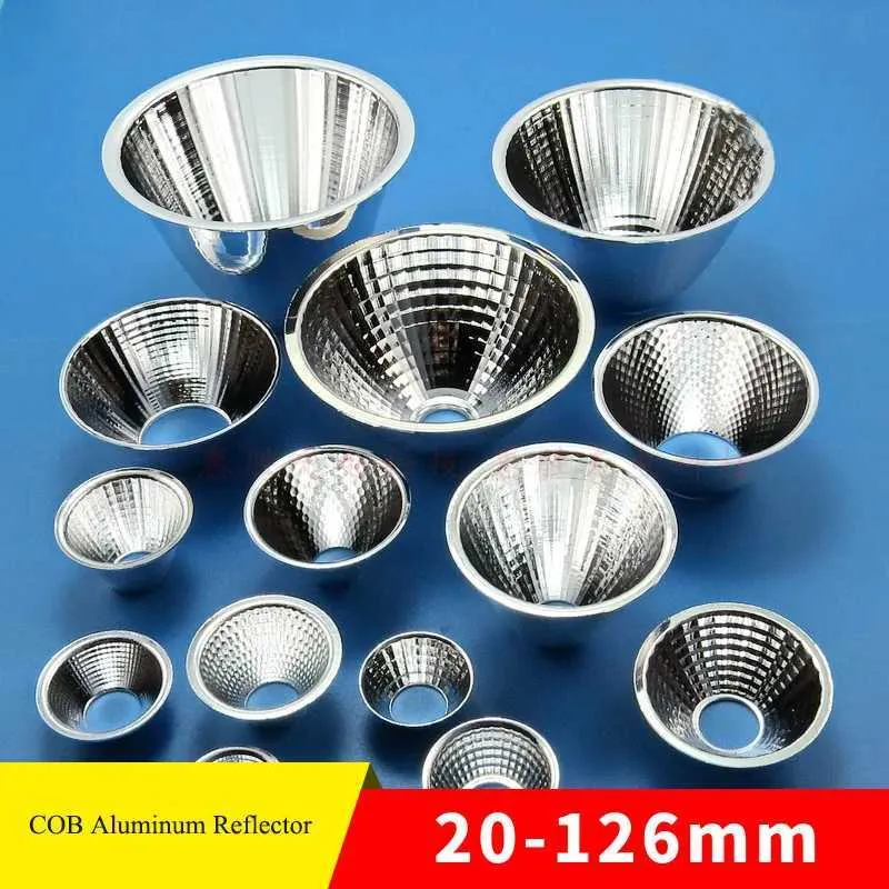 LED Aluminium Reflector Cup for COB Lamp Beads - 20-126mm, 15-120 ...
