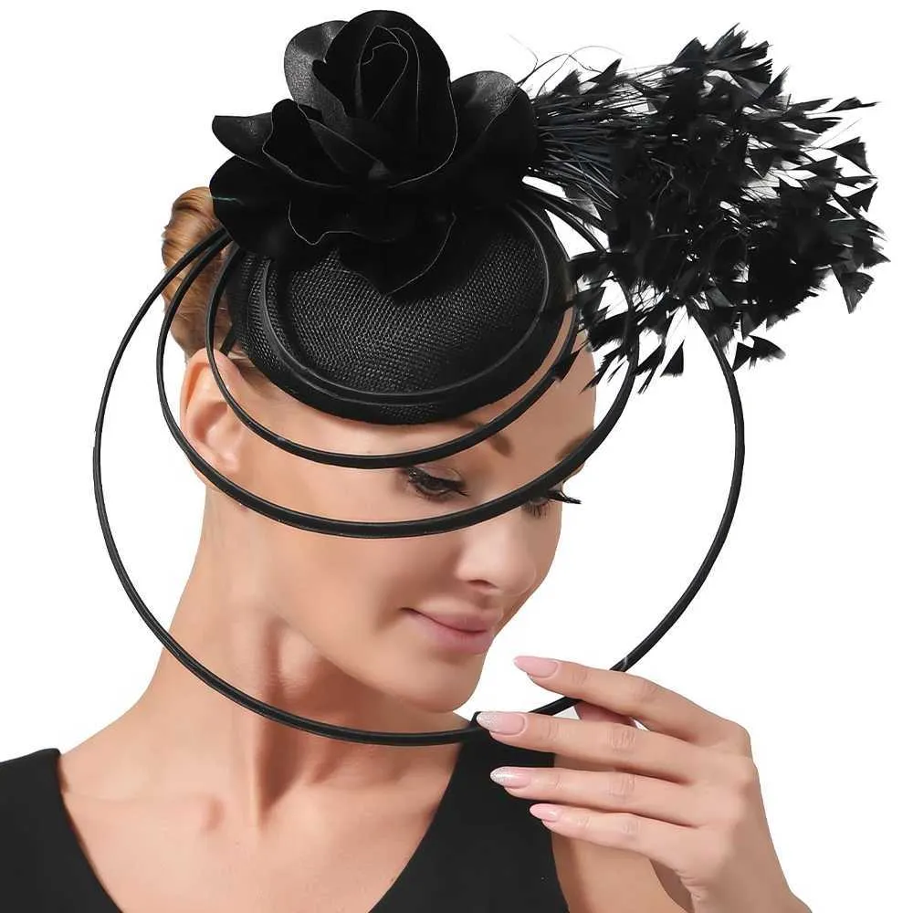 Charming Black Feather wedding with hats - Elegant...