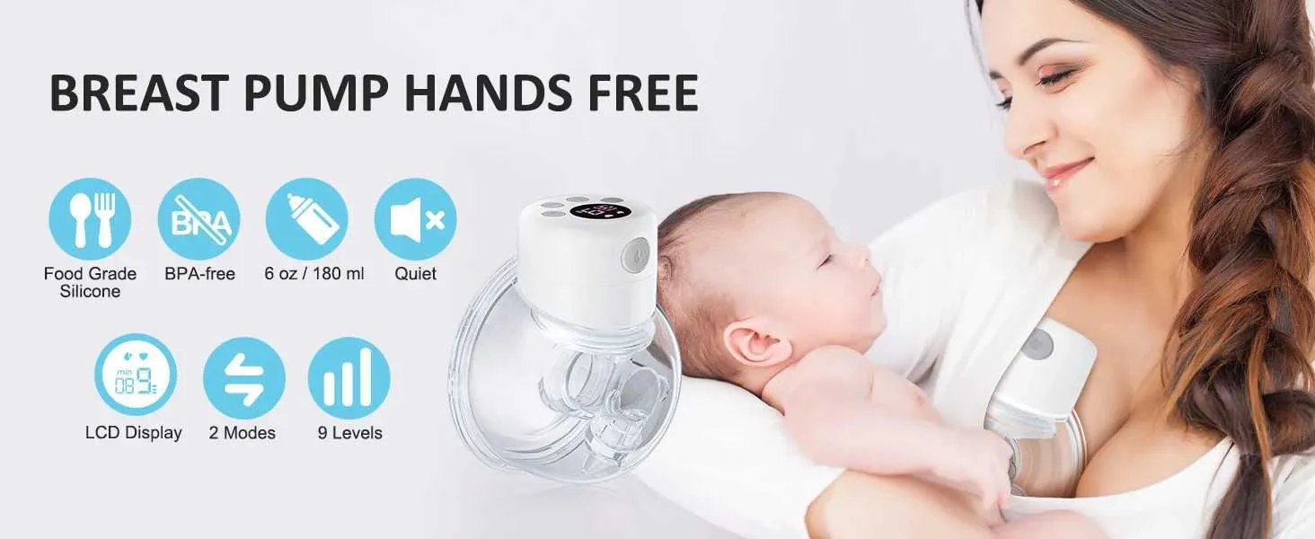 Wearable Breast Pump - Handless Electric Breast Milk Extractor ...