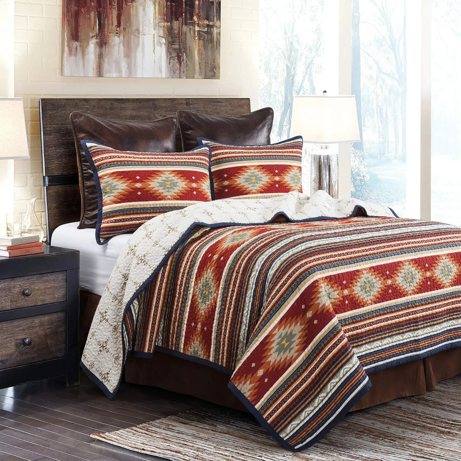 HiEnd Accents Del Sol Western Quilt Set Super King Aztec Bedding With ...