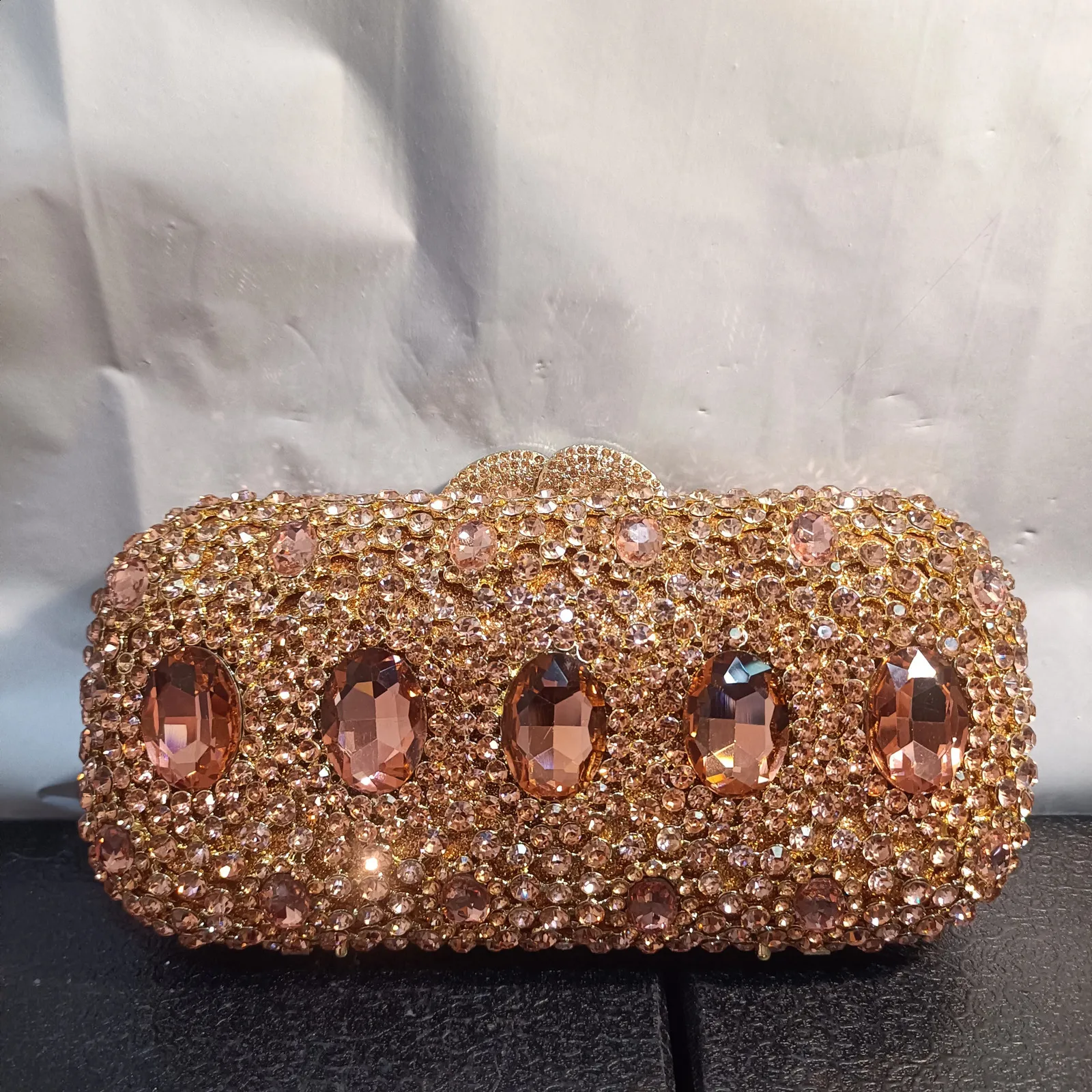 Champagne Gold Clutch Purse: Premium Evening Bag for Bridal & Party ...