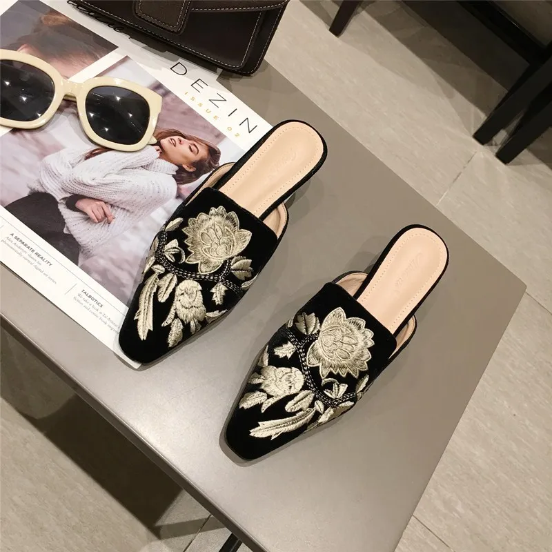 Women's Slippers With A Heel Elegant Embroidered... From Dh1100386495 ...