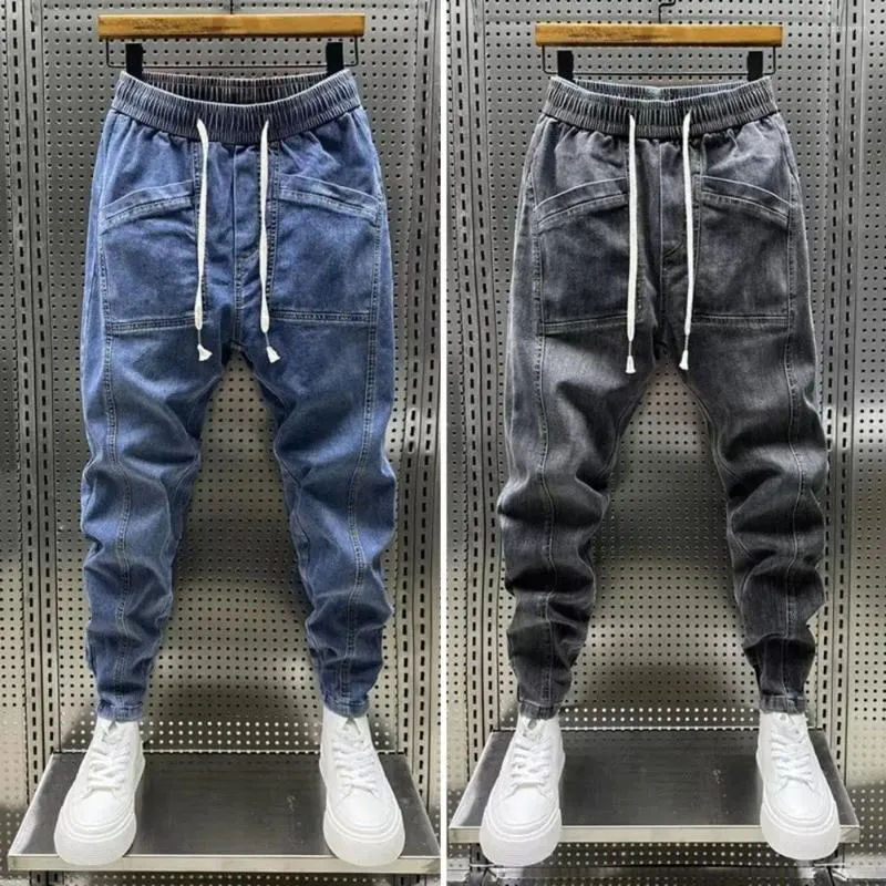 Men's Designer Ankle Jeans For Men With Elastic Drawstring Waist And ...