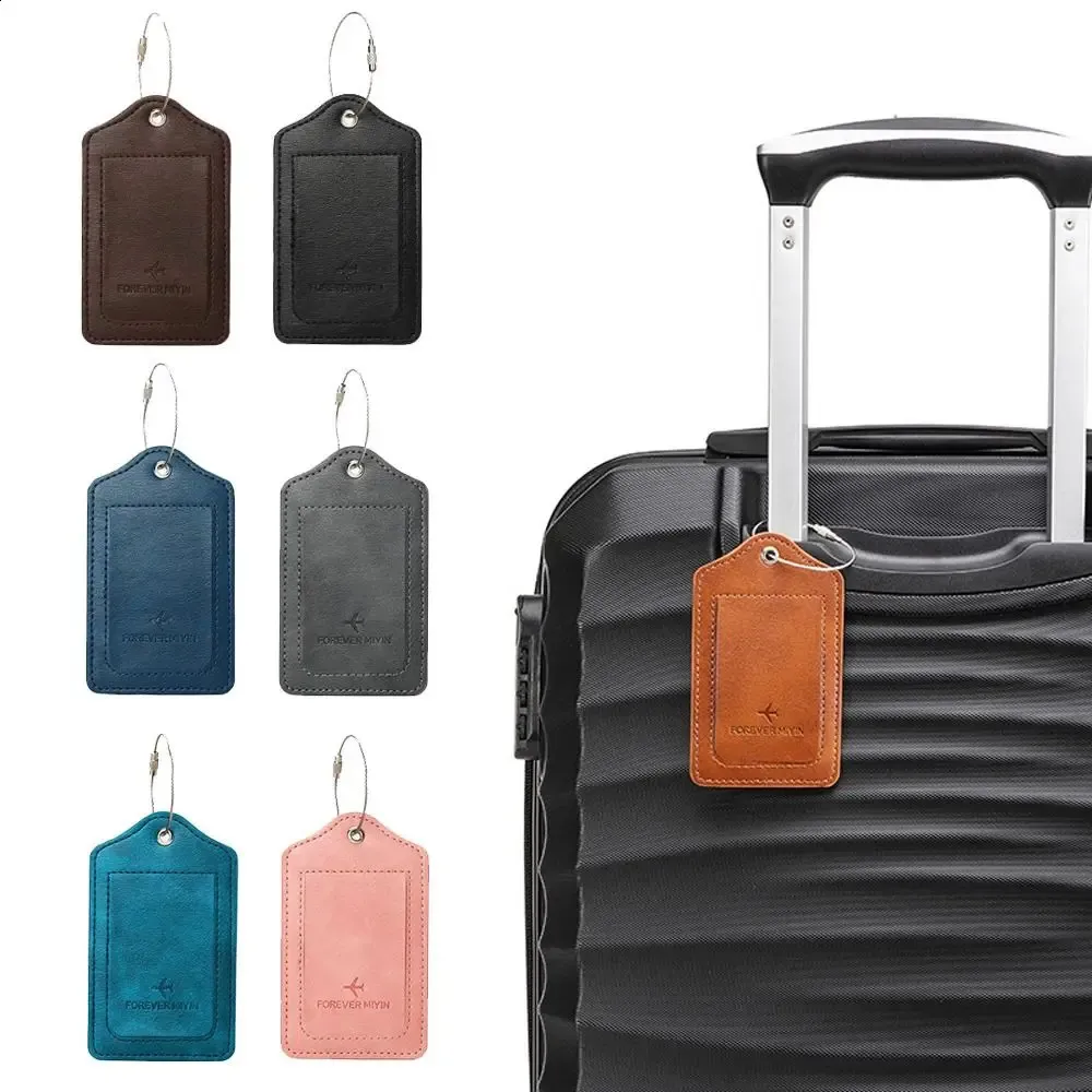 Leather Anti Loss Luggage Tags With Waterproof Privacy Cover Durable ...