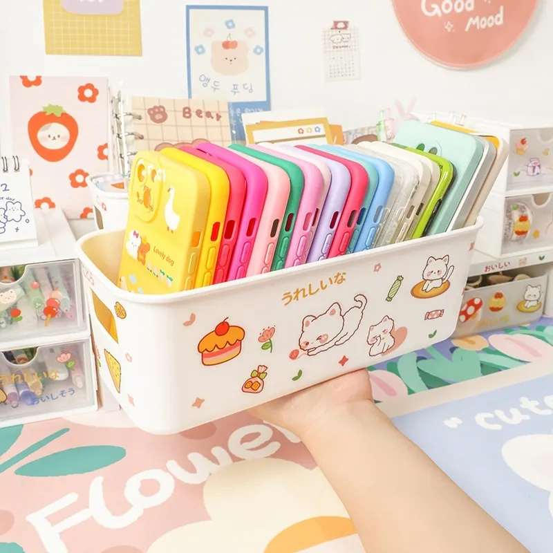 Minimalist Desktop Box With Phone Case, Cosmetics Mobile Storage And ...
