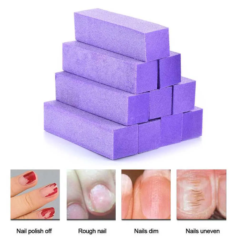 10 Pack Nail Sponge Sanding Blocks - Buffer, File, Pedicure, Nail Art ...