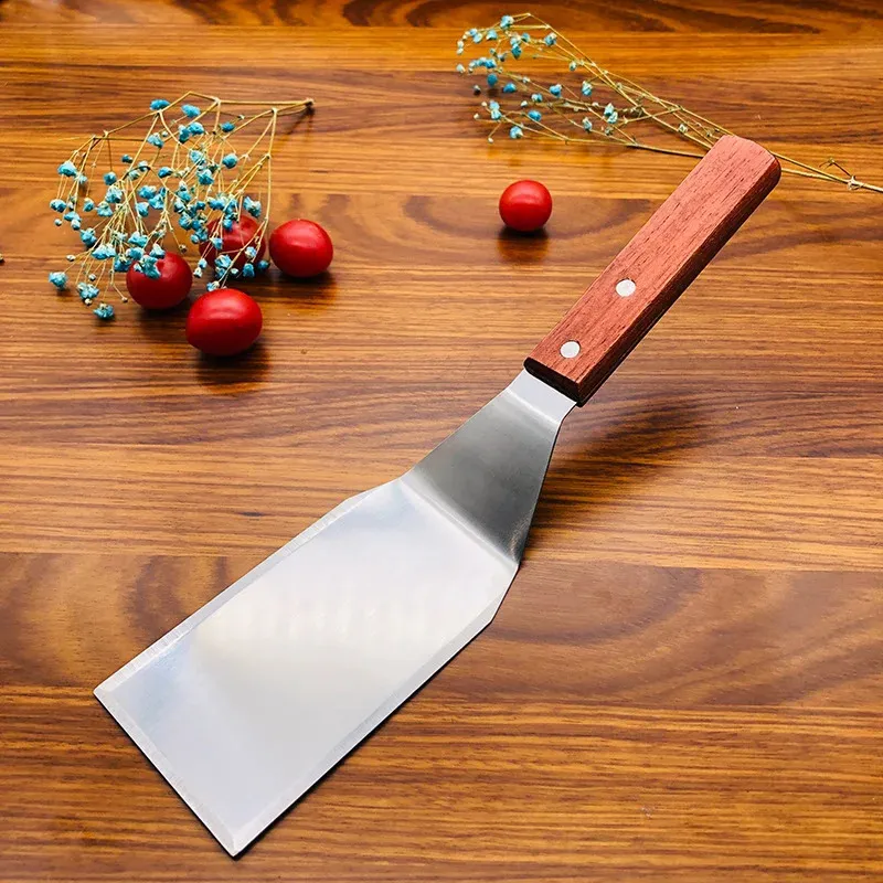 Stainless Steel Square Head Steak offset spatula with Wood Handle ...