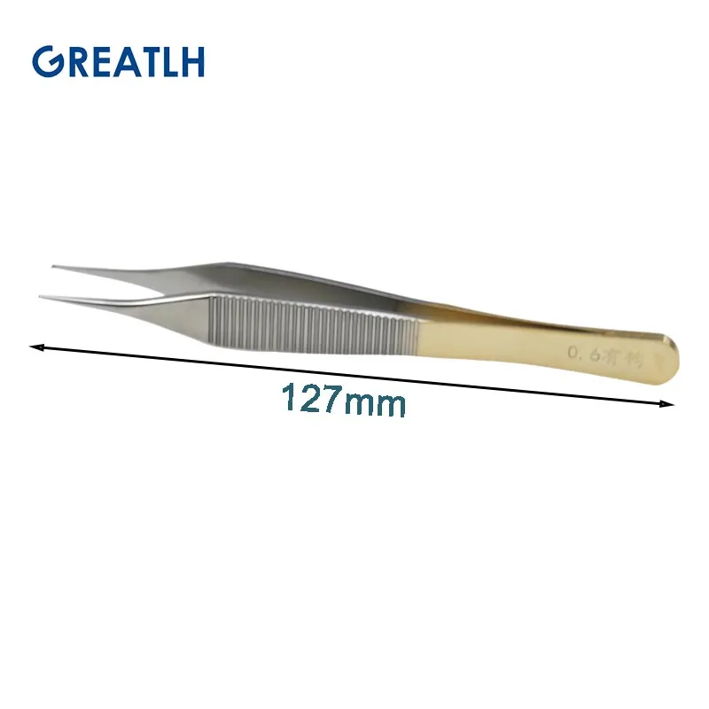 Golden Handle Stainless Steel Ophthalmic Tissue Forceps Cataract Eye ...