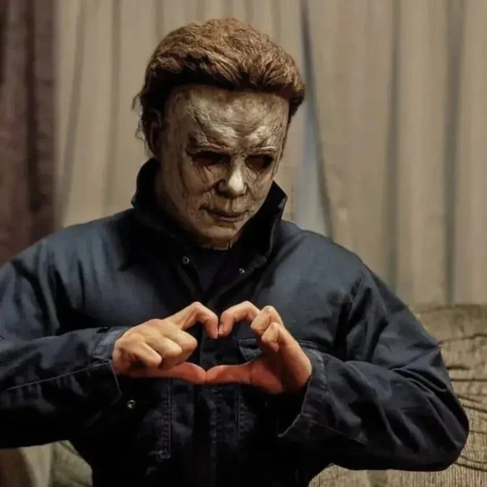 Halloween Michael Myers Mask Full Head Scary Burn Scar Latex Face ...