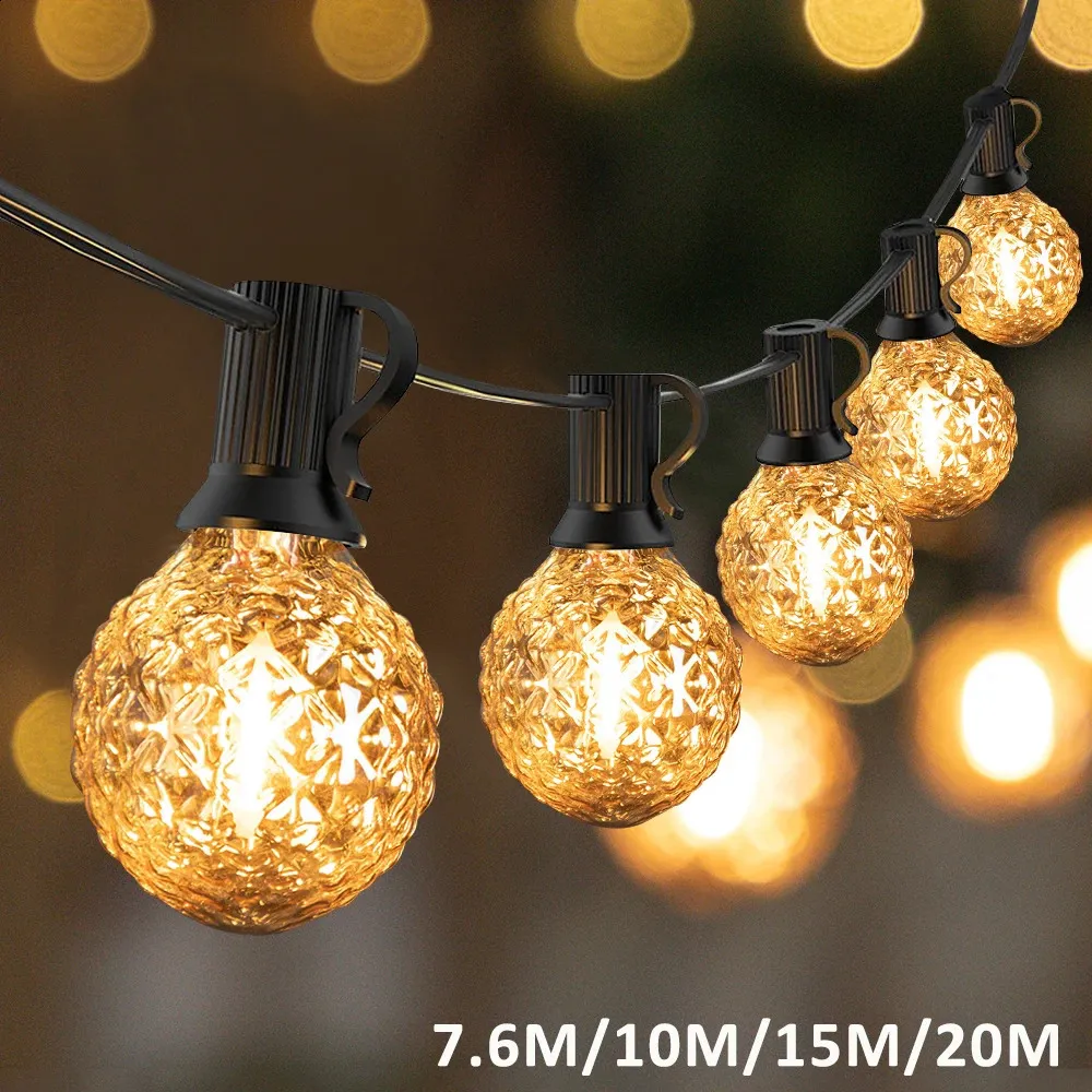 220V G40 Waterproof Outdoor String Lights - E12 Diamond Connector ...