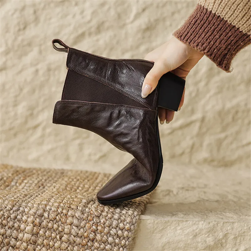 Premium Cow Leather Chelsea Boots: Square Toe, Chunky Heel. Shop Now ...