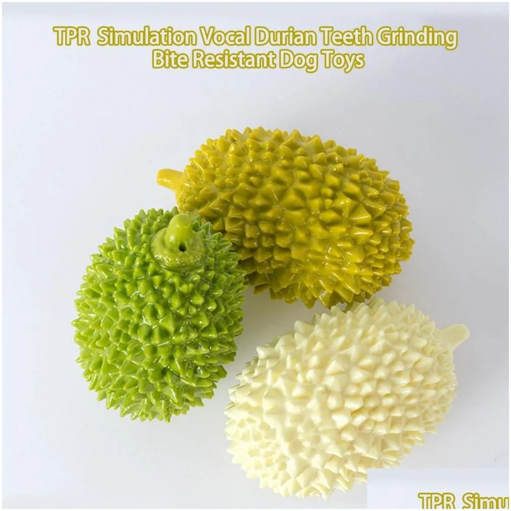 DHgate.com:New Squeaky Durian Dog Toy: Pet-Safe TPR Molar Toy for ...