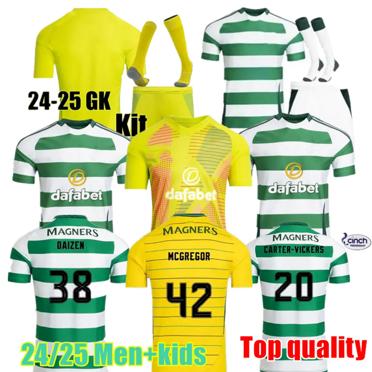 Celtic FC 24/25 Home Jersey: Kyogo, Daizen, McGregor - Anniversary Edition Soccer Shirt, Irish ...