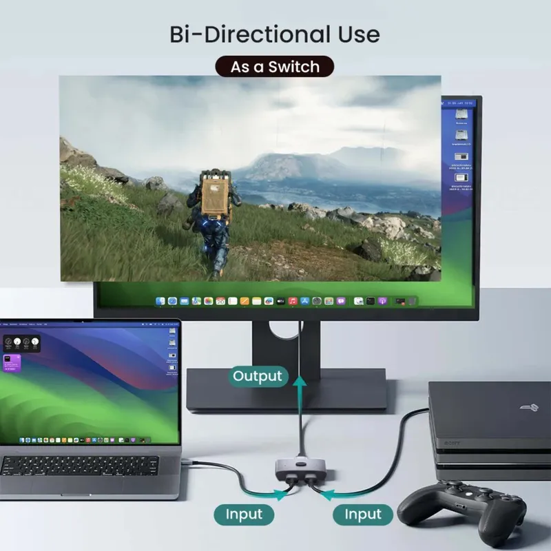 2 In 1 Out Bidirection 4K 60Hz Splitter Bidirectional Switcher Manual Hub PC PS5 4 3 From Ygwt01 ...