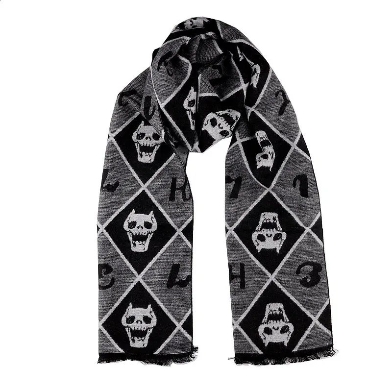 Anime Inspired Winter Scarf: Warm Cashmere Touch Shawl, Unisex Skull ...