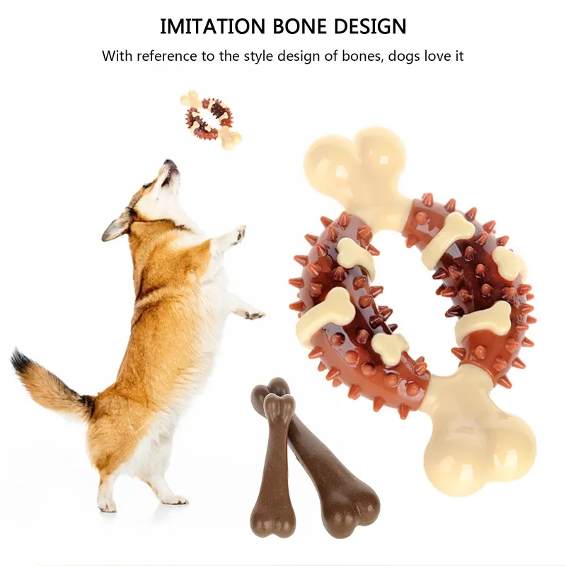 Indestructible Dog Chew Toy - Hard Nylon Bone for Aggressive Chewers ...