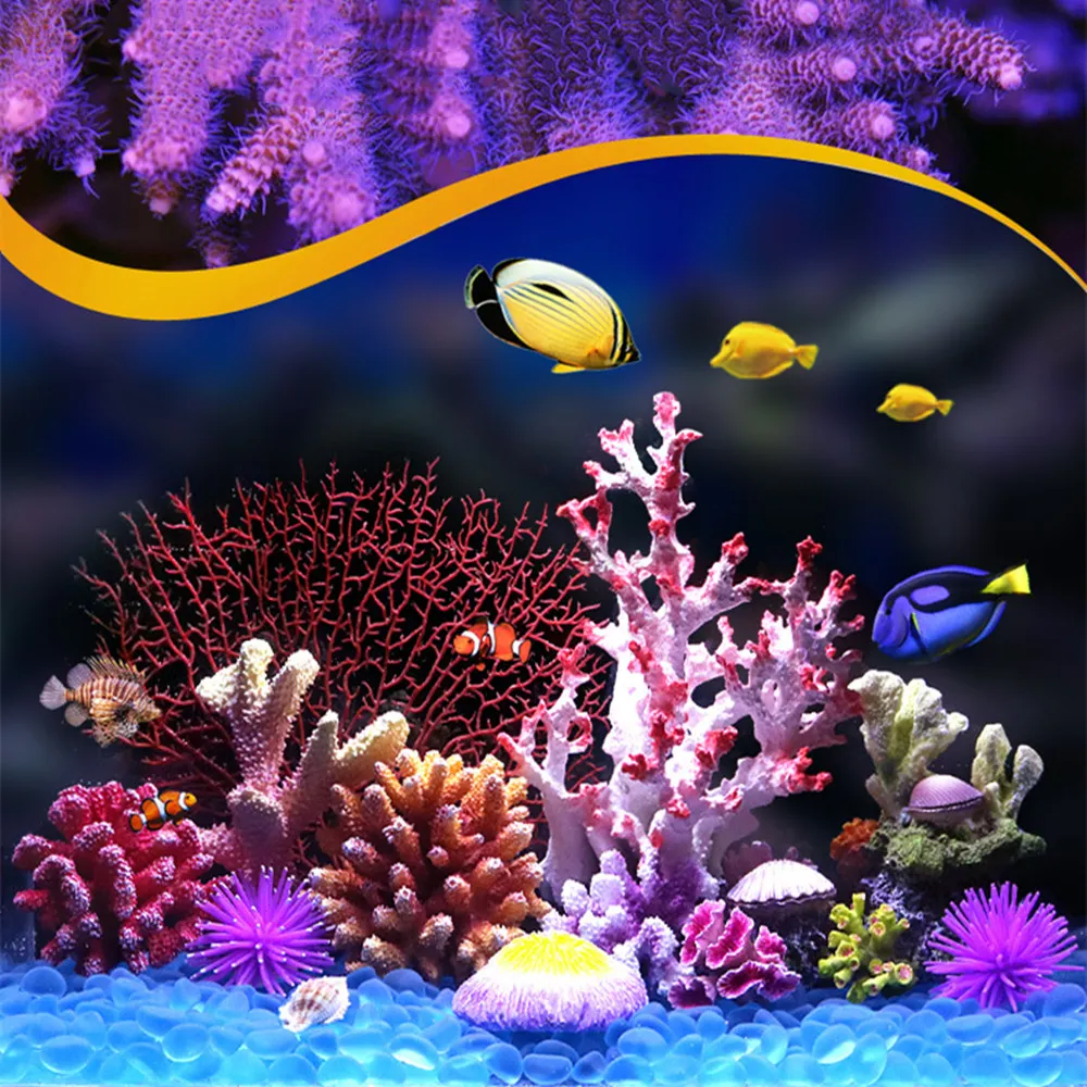 New Artificial Resin Coral Reef Aquarium Ornaments Landscaping Fish ...