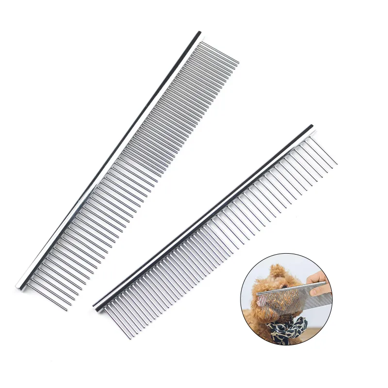 Gentle Pet Grooming Comb: Stainless Steel Hair Removal for Dogs & Cats ...