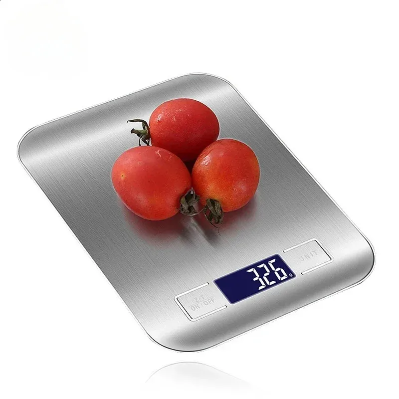 Stainless Steel Rechargeable Kitchen Scale - 5kg/10kg Food Weighing ...