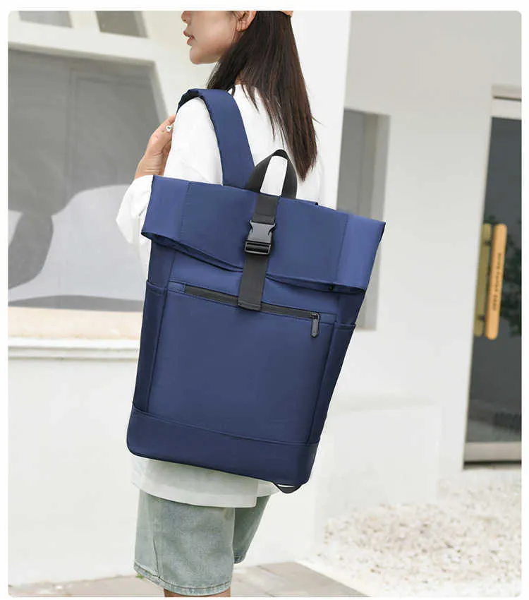 Roll mouth backpack with 14-inch computer interlayer, 20-35L capacity ...