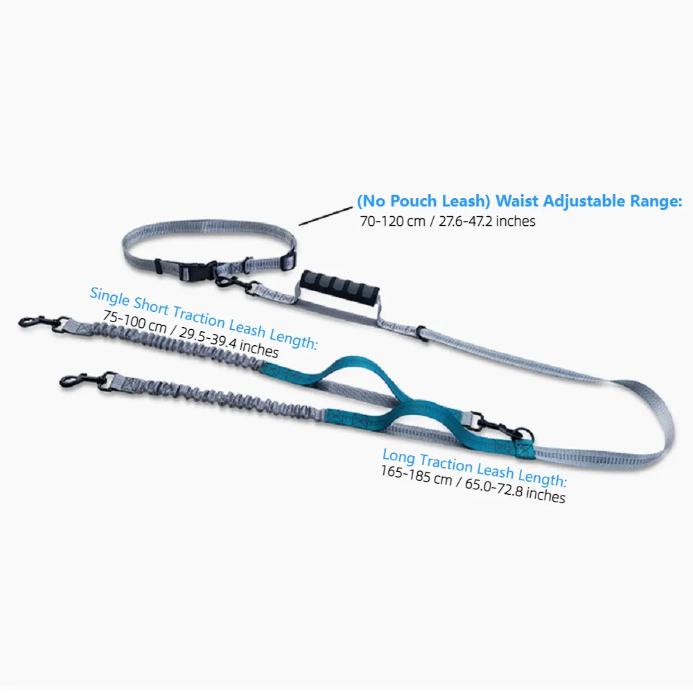 Dog Leash: Elastic Double, Reflective Nylon, Adjustable, Hands-Free ...