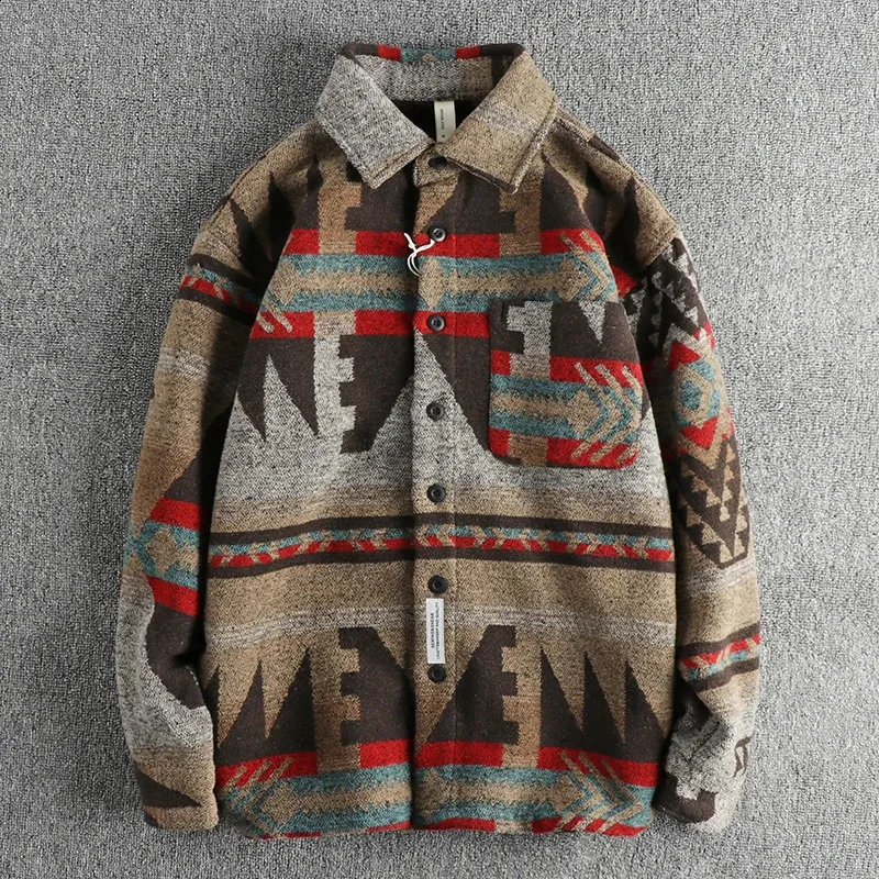 Heavy Duty Retro Tribal Pattern Wool Fabric Long... From Charm_clothes ...
