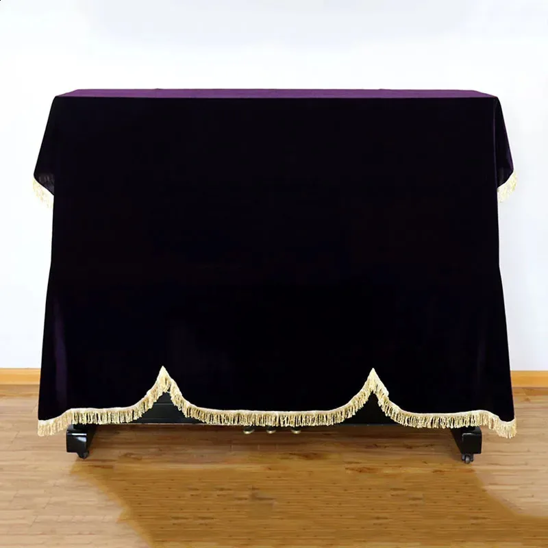 Gold Velvet Piano Dust Cover - Half Cover with Stool, Dustproof, Thick ...