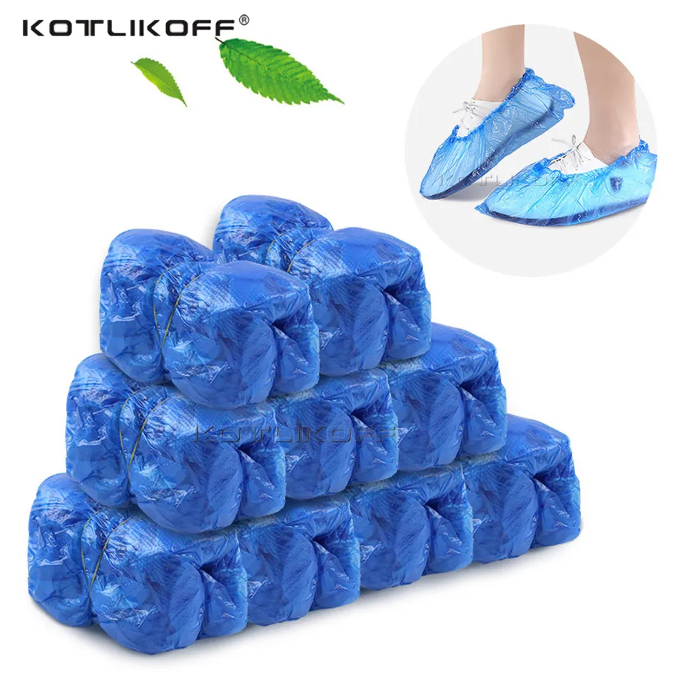 Waterproof Shoe Covers - 100 Pack Disposable Plastic Shoe Protectors ...