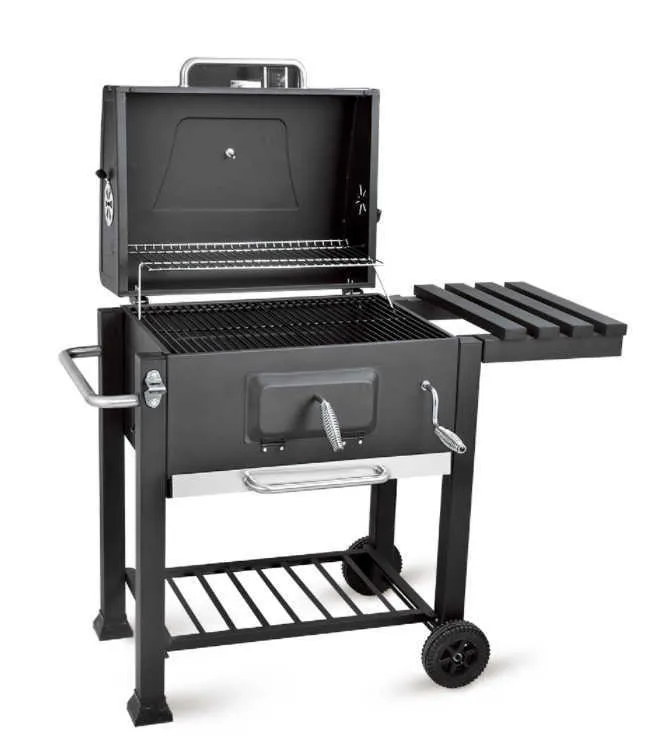 Large Square Charcoal Barbecue Grill For Outdoor Courtyard Durable ...