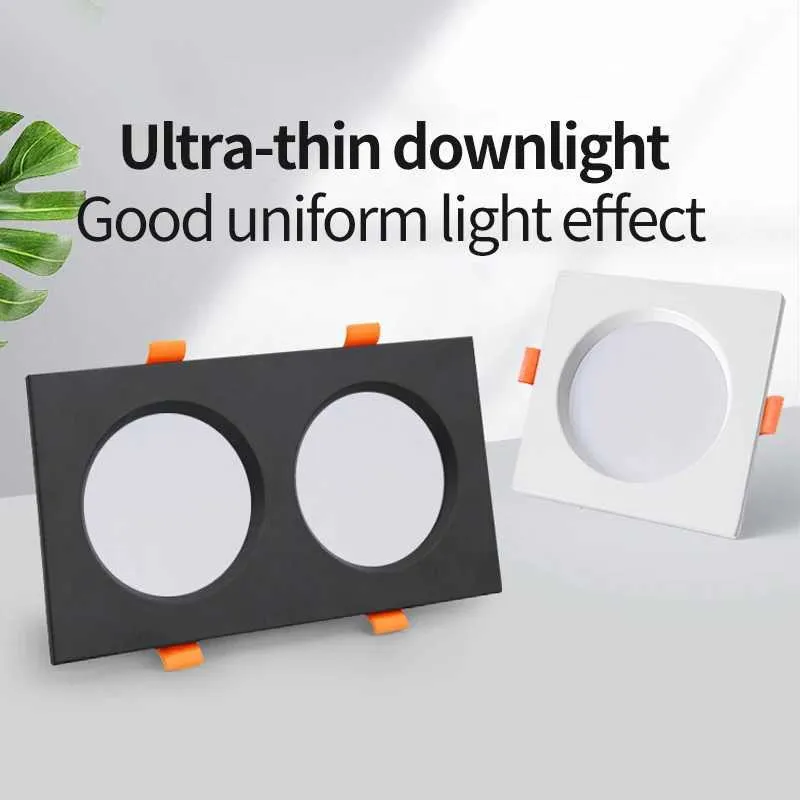 Double LED Tube Light Fixture Ultra Thin Rectangular Ceiling Spotlight ...