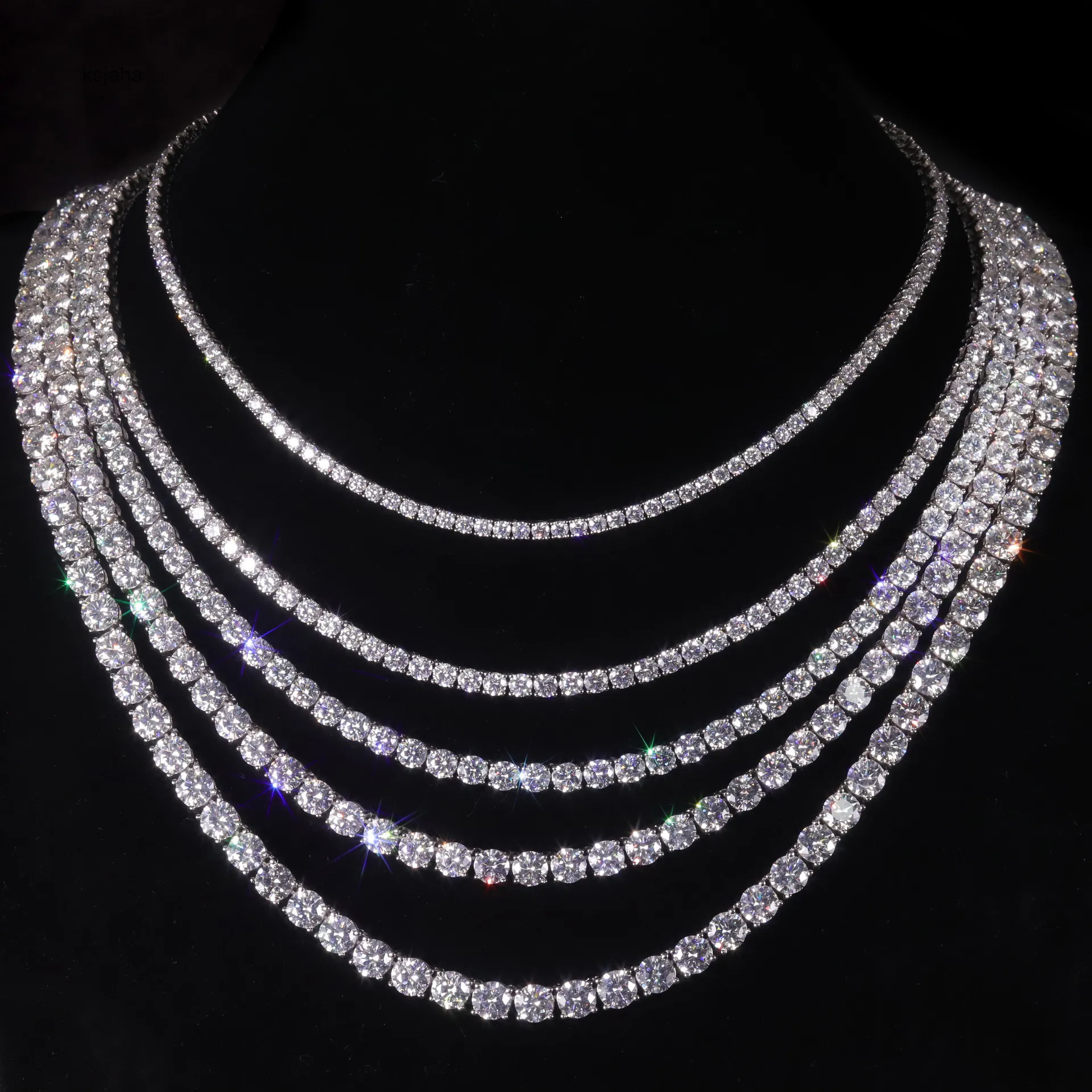 PASE POSITOR DE DIAMOND 2 Mm 3 Mm 4 Mm 5 Mm De 6.5 Mm Helado 925 Collar ...