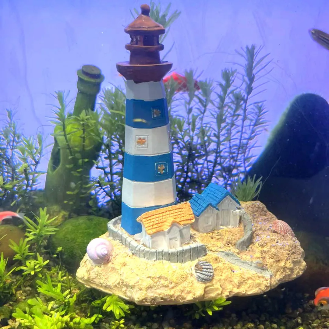DHgate.com:Submerged Lighthouse Resin Fish Tank Ornament - Eco-Friendly ...