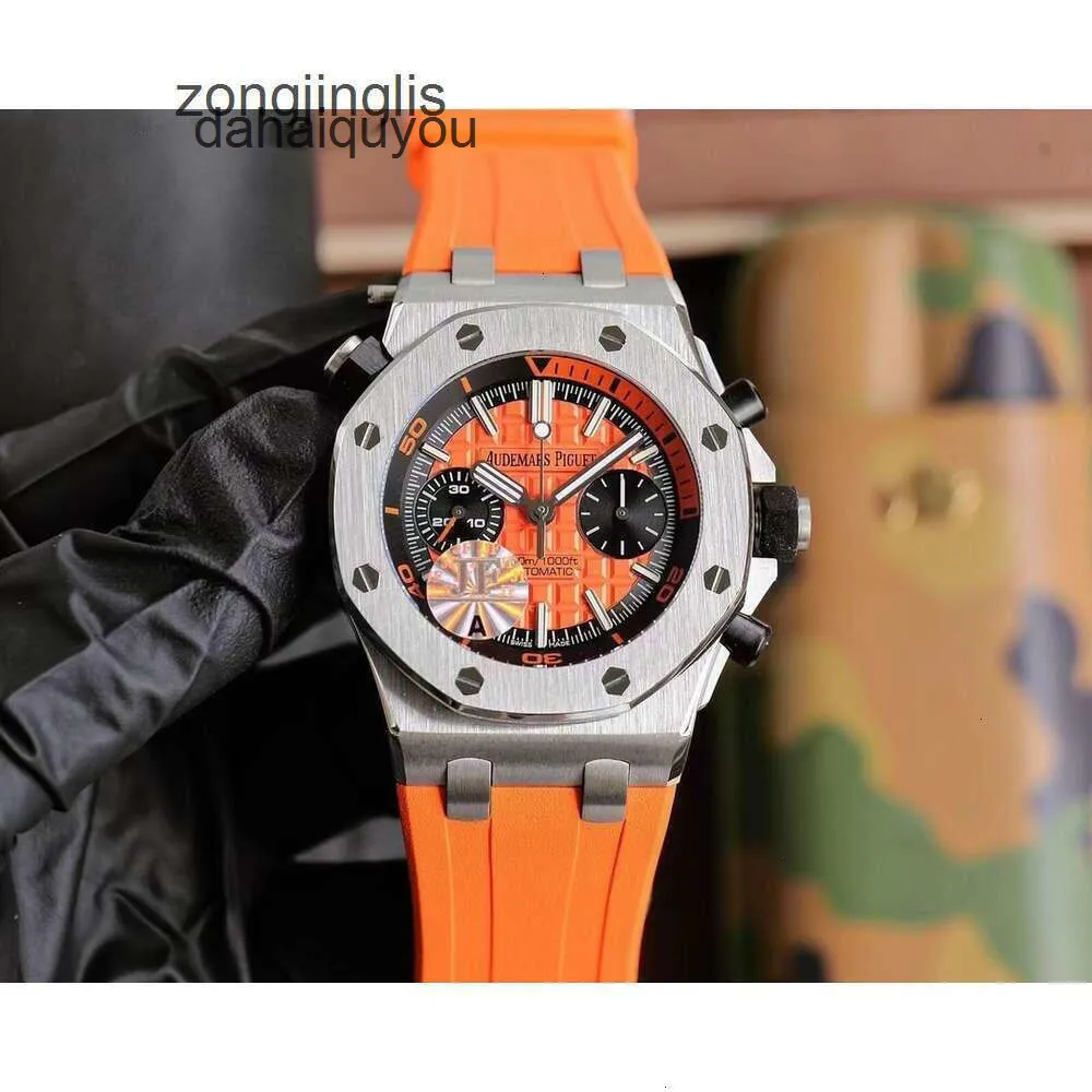 Luxury Mens Swiss Chronograph Watches Watch With Oak Rubber Strap High ...