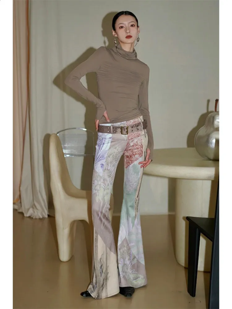 Suede Trousers High Waisted Bell Bottom Trousers Caramel Faux Suede ...