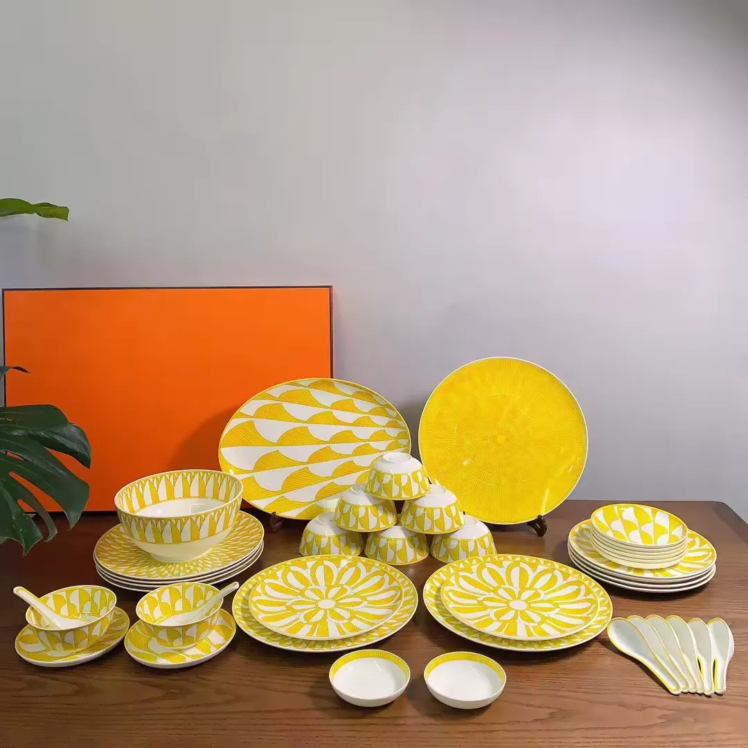 Artistic Porcelain Dinnerware Set 41-Piece - Soleil D Design, Custom ...