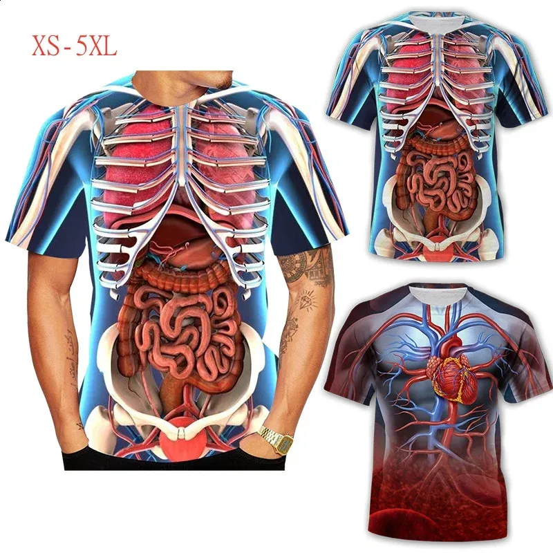 Wholesale Skeleton Shirts: Anatomical Body Organs 3D Print Tee ...