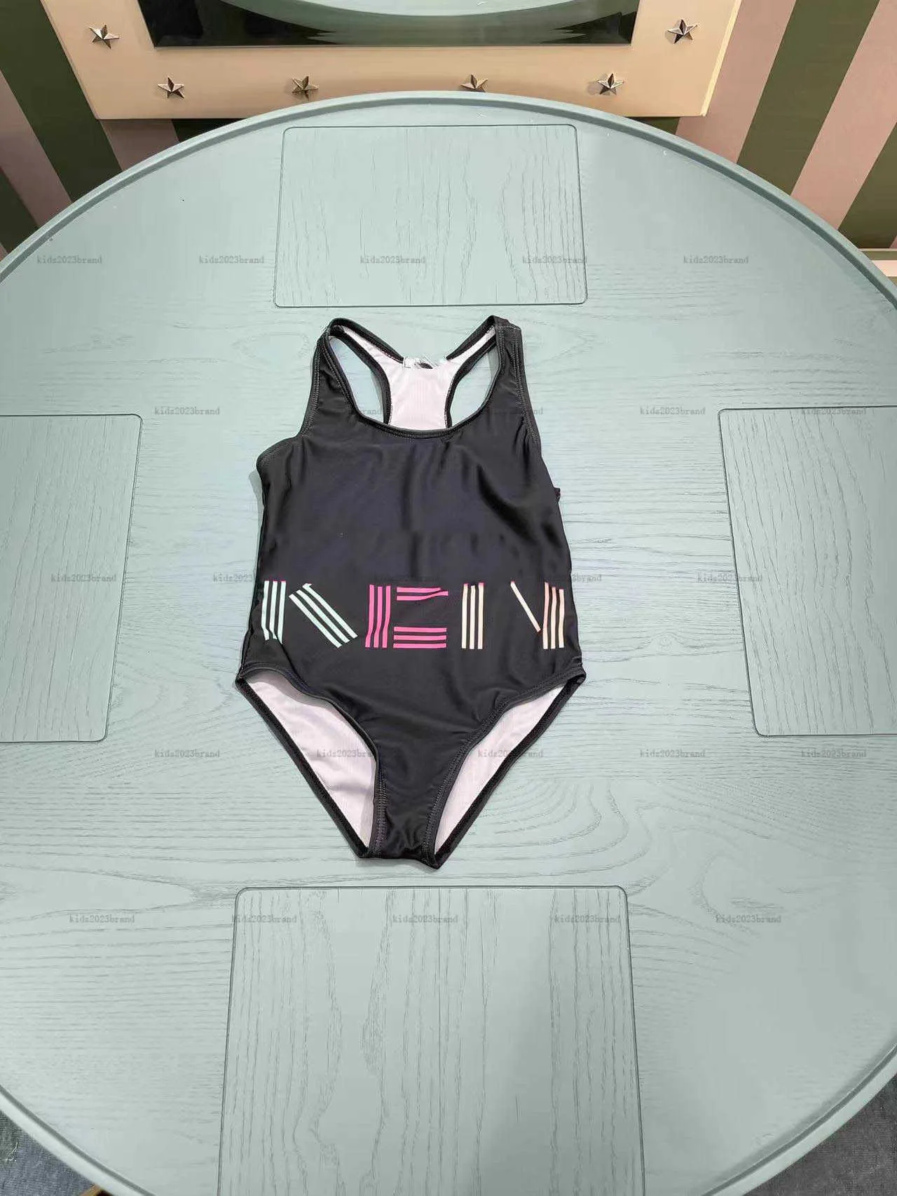 Kids Striped Swimsuit One Piece Multicolored Beachwear For Girls Size ...