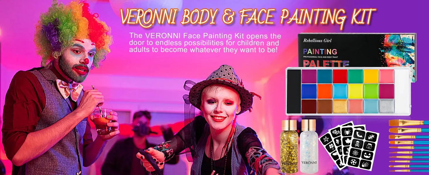 20-Color body & paint Palette for SFX Halloween Party Painting ...