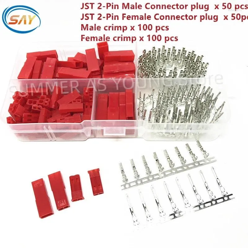 Red JST SYP 2 Pin Male/Female Connector Kit With 2.54mm Pitch Housing ...