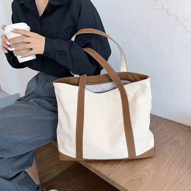 Korean Tote Bag: Large Capacity Canvas Shoulder Bag ... From ...