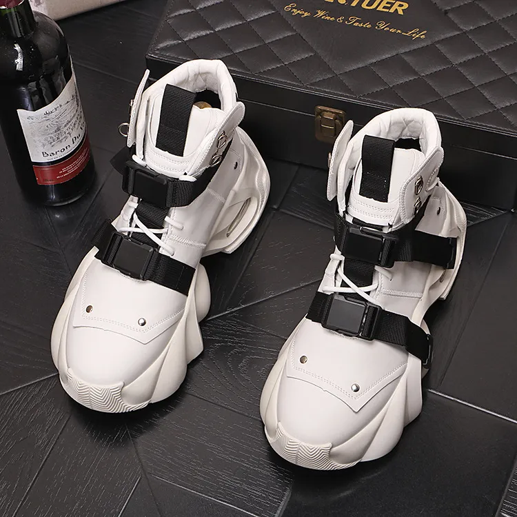 Premium Leather Chunky Sneakers: Height Increasing Platform Shoes for ...