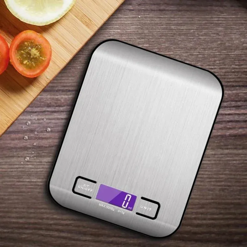 Stainless Steel Rechargeable Kitchen Scale - 5kg/10kg, Food, Jewelry ...