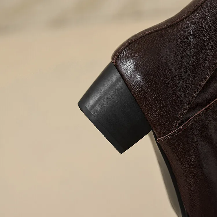 Premium Cow Leather Chelsea Boots: Square Toe, Chunky Heel. Shop Now ...