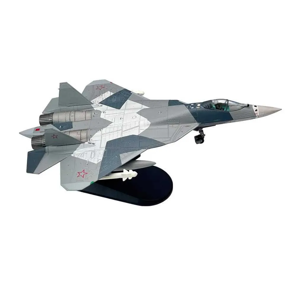 1/100 Scale SU 57 Sukhoi Fighter Jet Metal Aircraft Toy Model ...