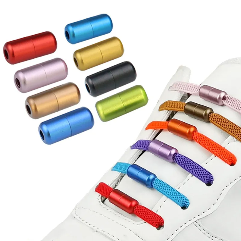 Elastic Nylon Shoe Laces with Semicircle Capsule Buckle No Tie ...
