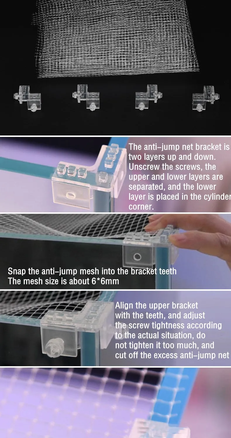 Aquarium Fish Tank Anti-Jump Net Cover - Replacement Mesh Netting ...