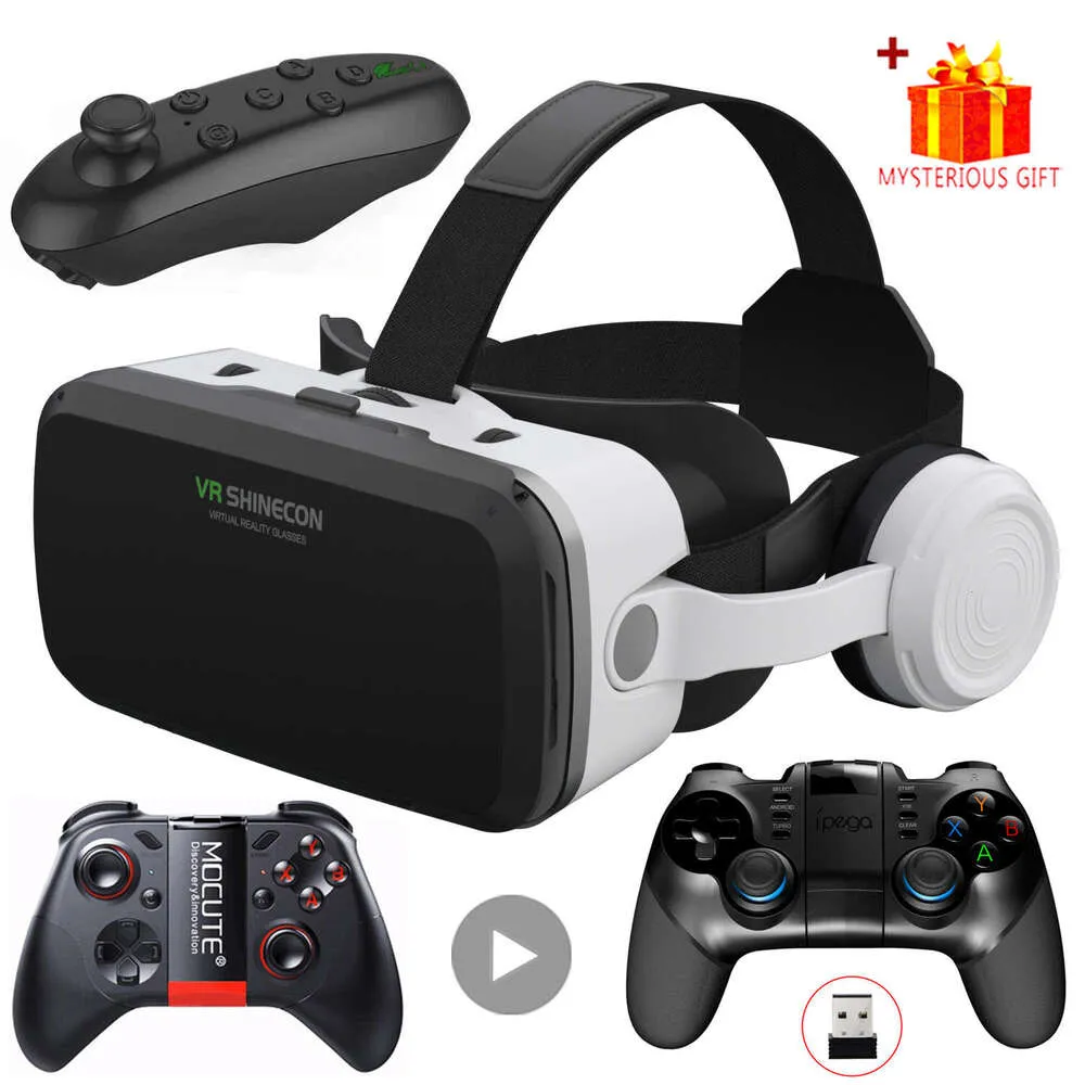 Immersive 3D VR Headset with Controller - Virtual Reality Glasses for ...